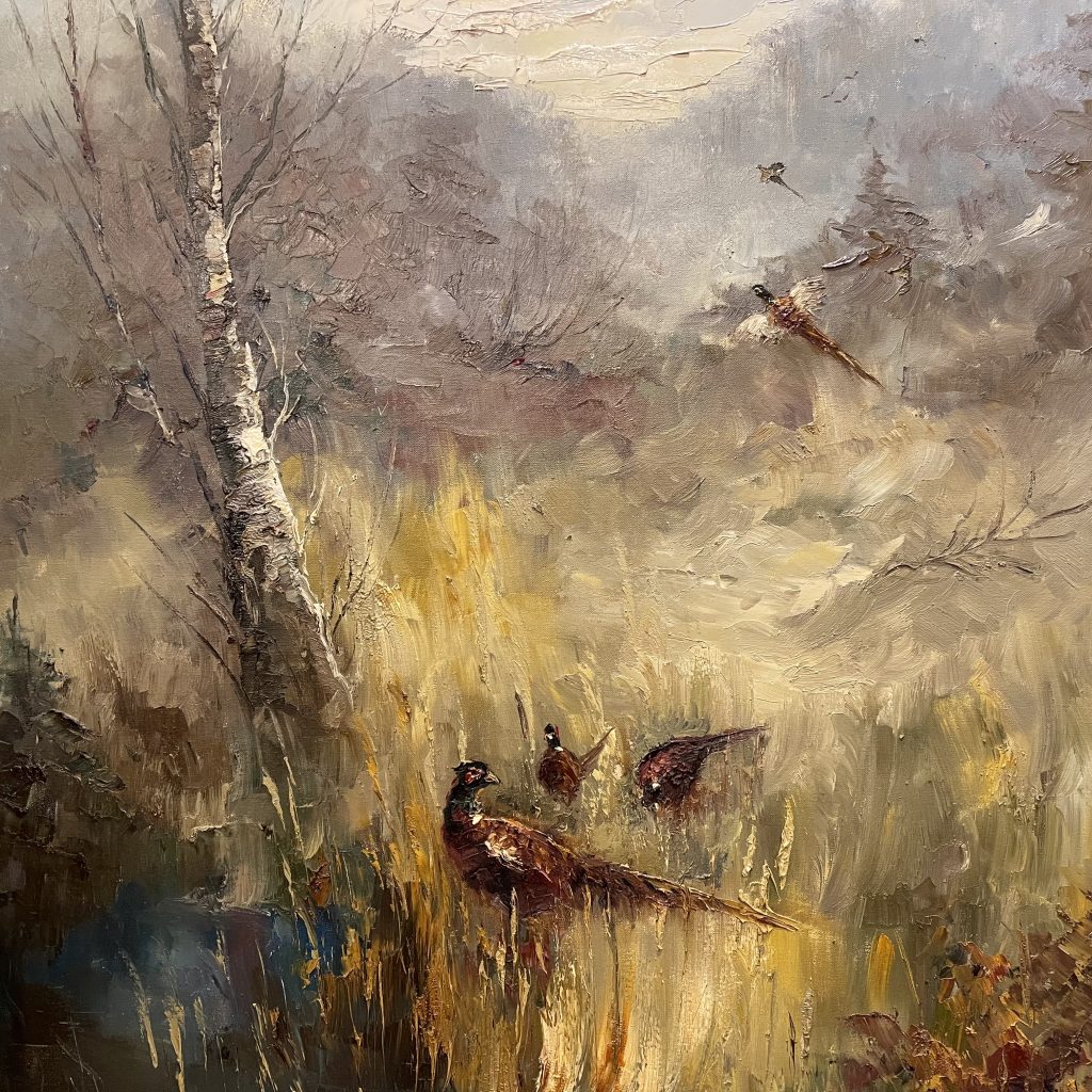 Fazanten in een bosrijke omgeving, John Bévort (1917-1996) - Antique ...